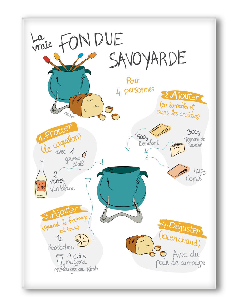 MAGNET GRAND FORMAT LA FONDUE SAVOYARDE – ZIGZAG-SOUVENIRS