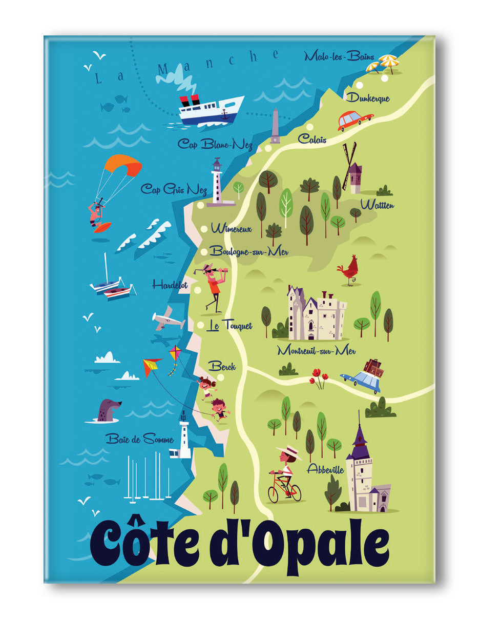 MAGNET GRAND FORMAT LA CÔTE D'OPALE – ZIGZAG-SOUVENIRS